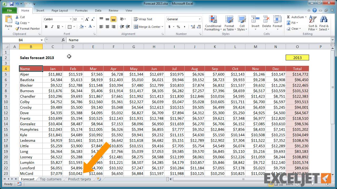 Excel Tutorial How To Navigate A Workbook